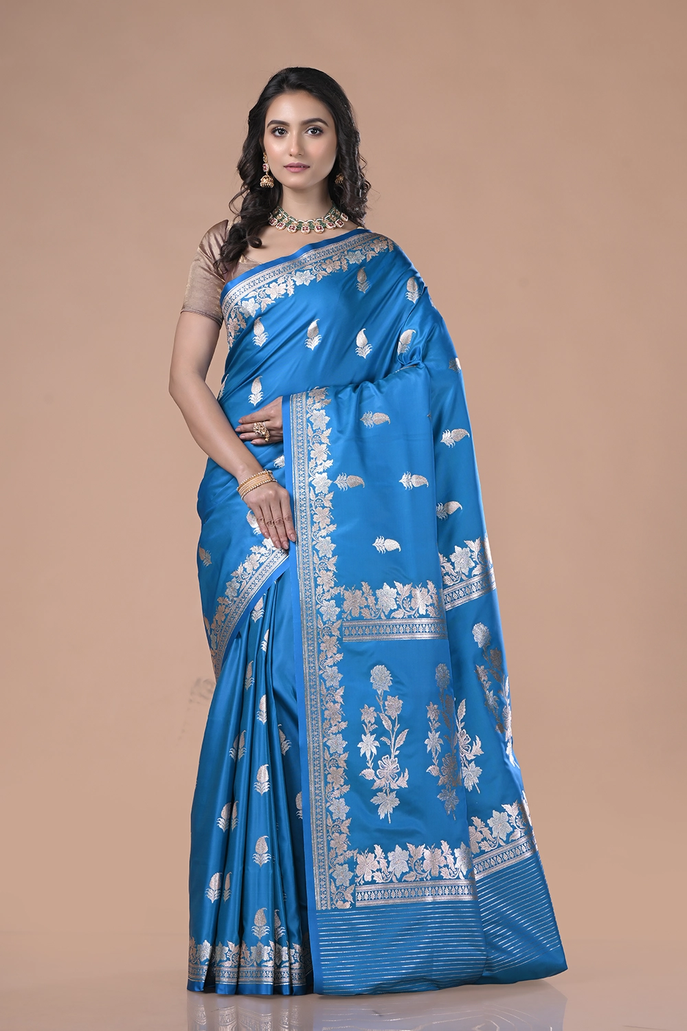 Sky Blue Banarasi Silk Saree - Priya Gopal Bishoyi