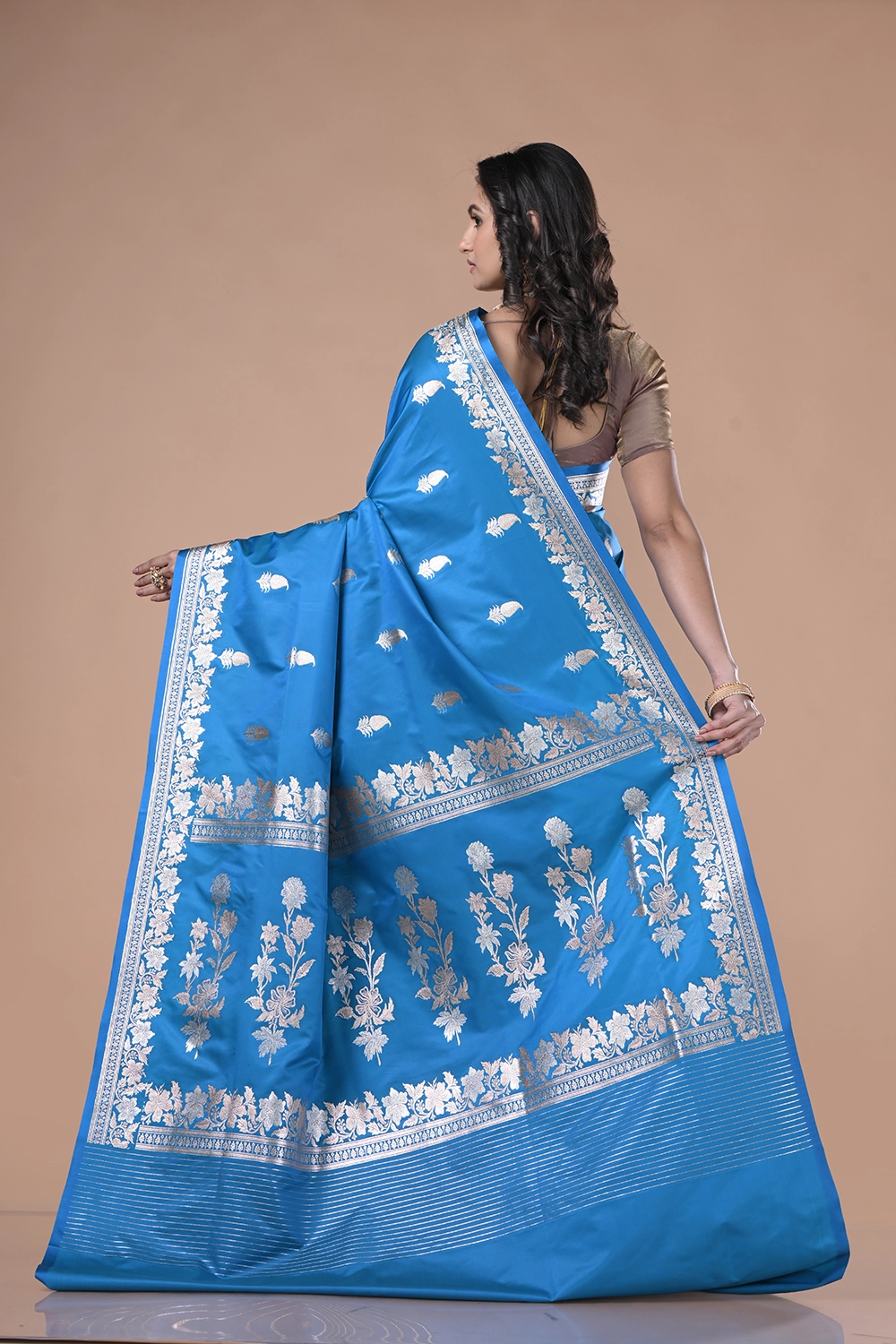 Sky Blue Banarasi Silk Saree - Priya Gopal Bishoyi
